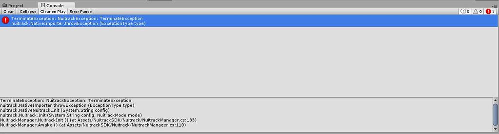 Nuitrack unity demo fails at initialization - Unity3D - Nuitrack