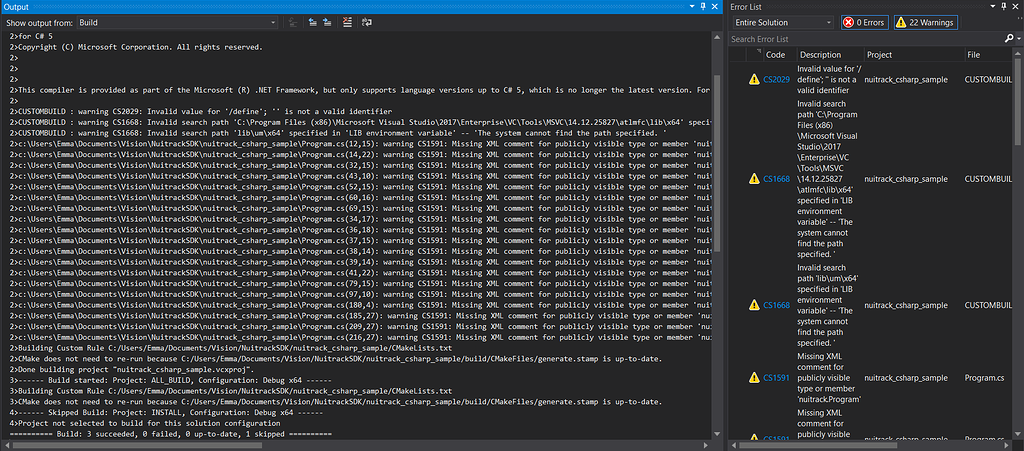 Exception when running nuitrack_csharp_example: SEHException - Nuitrack ...
