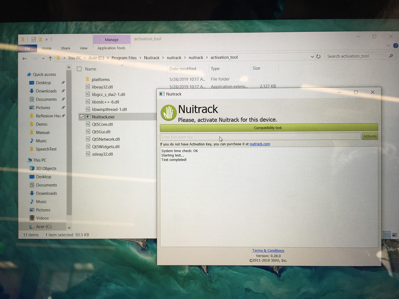 Unable to enter License Activation Key - Nuitrack SDK - Nuitrack