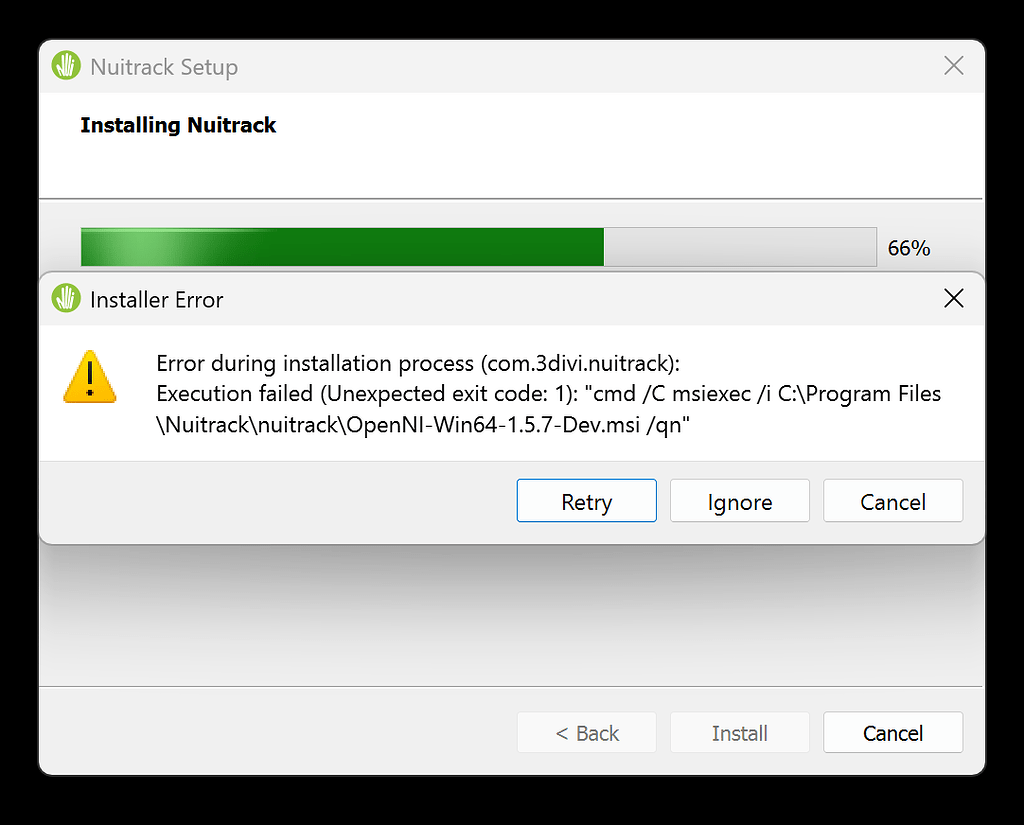 Unable to install Nuitrack 0.38.4 in Windows 11 Pro - Reporting Software Issues - Nuitrack